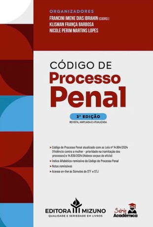 Codigo de Processo Penal - 3 Edicao (2025) - Livraria Ponta de Lança